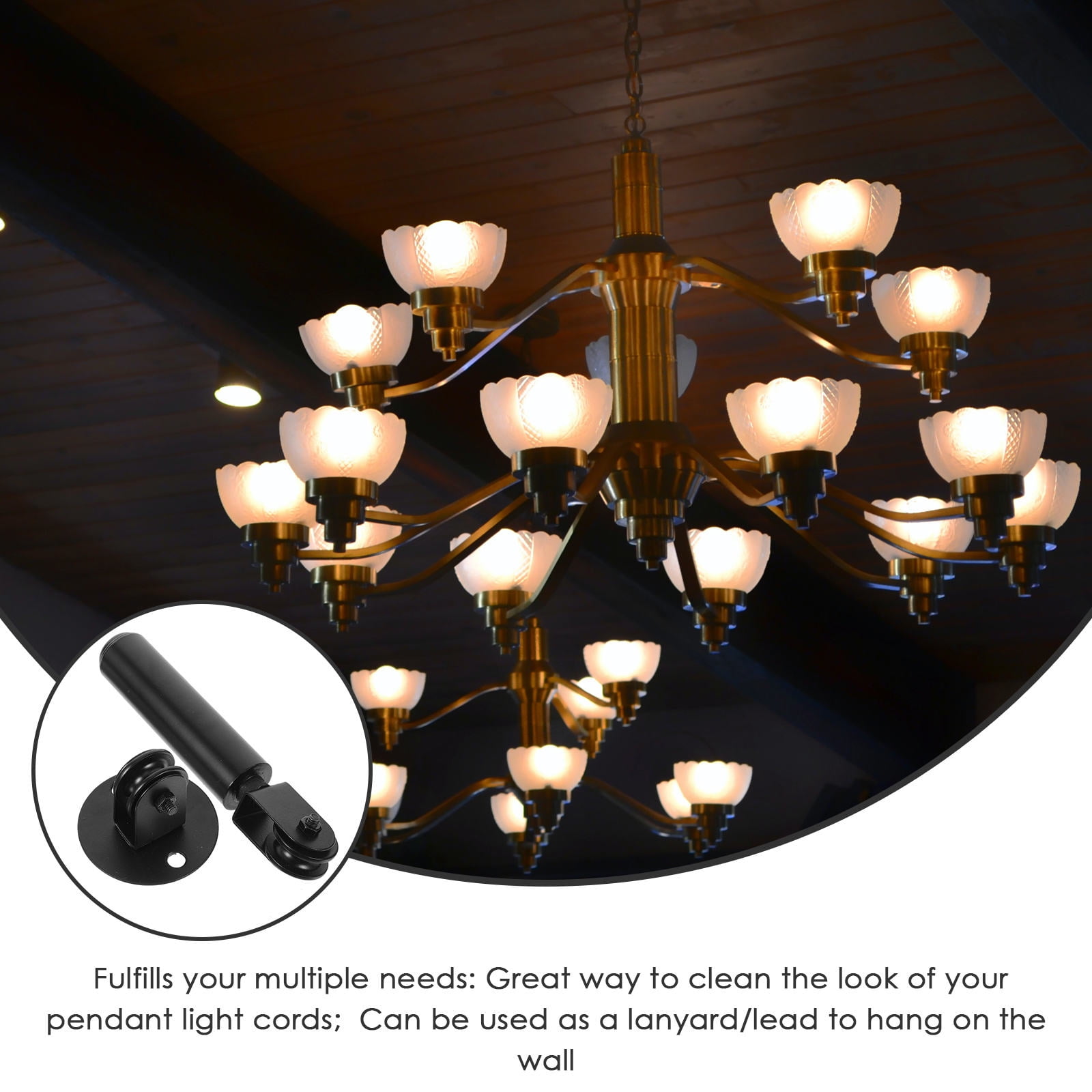 WHAMVOX Industrial Lamp Iron Ceiling Pulley System Retro Ceiling Mount ...
