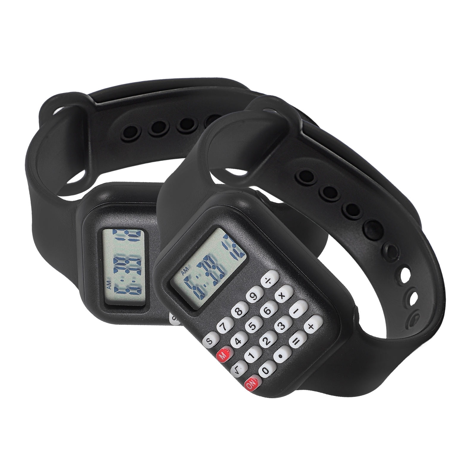 WHAMVOX Interactive Black Calculator Watch for Kids Learning Time and Math Skills PVC Material ...