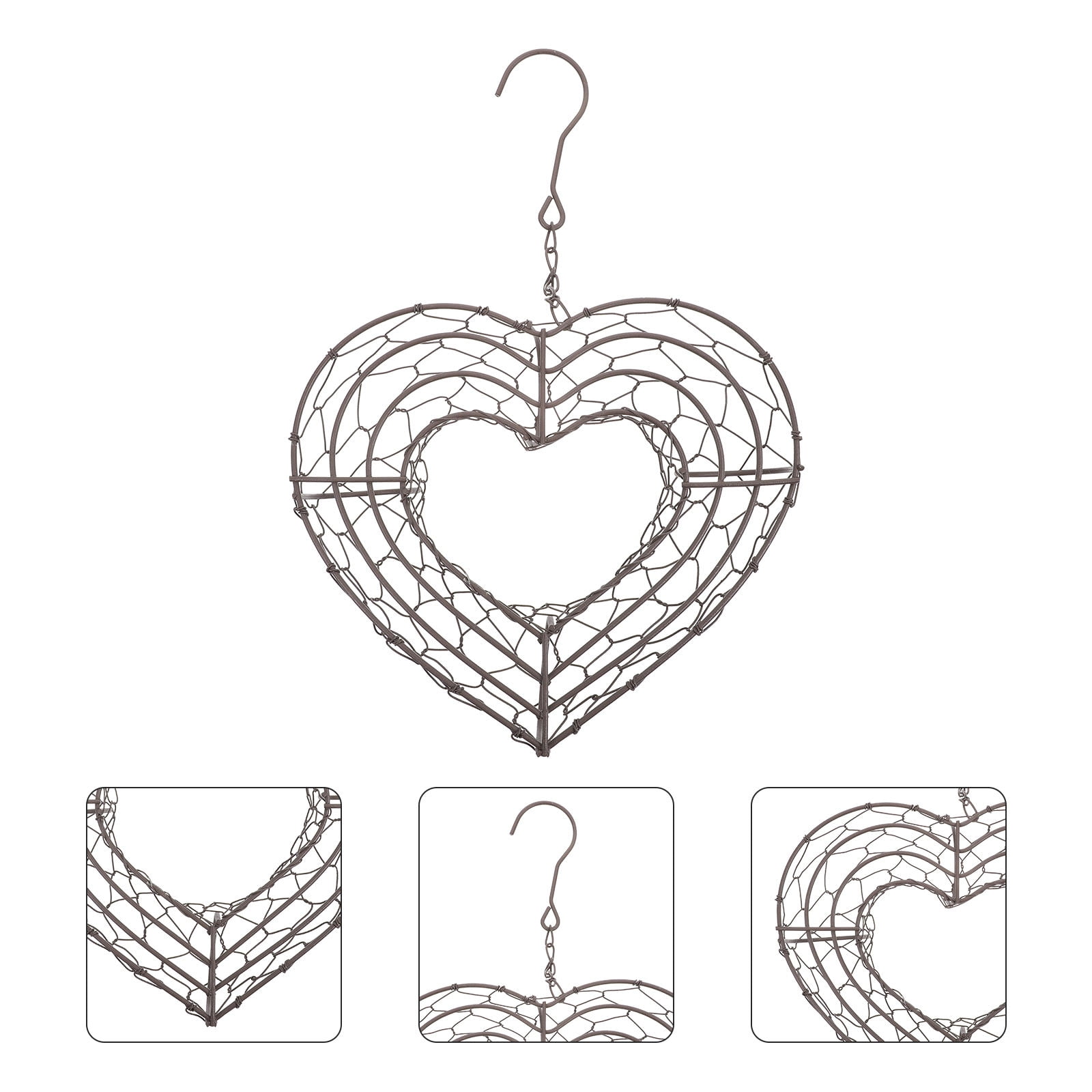 WHAMVOX Iron Wire Form Hanger Plant Succulent Wall Frame Planter DIY ...