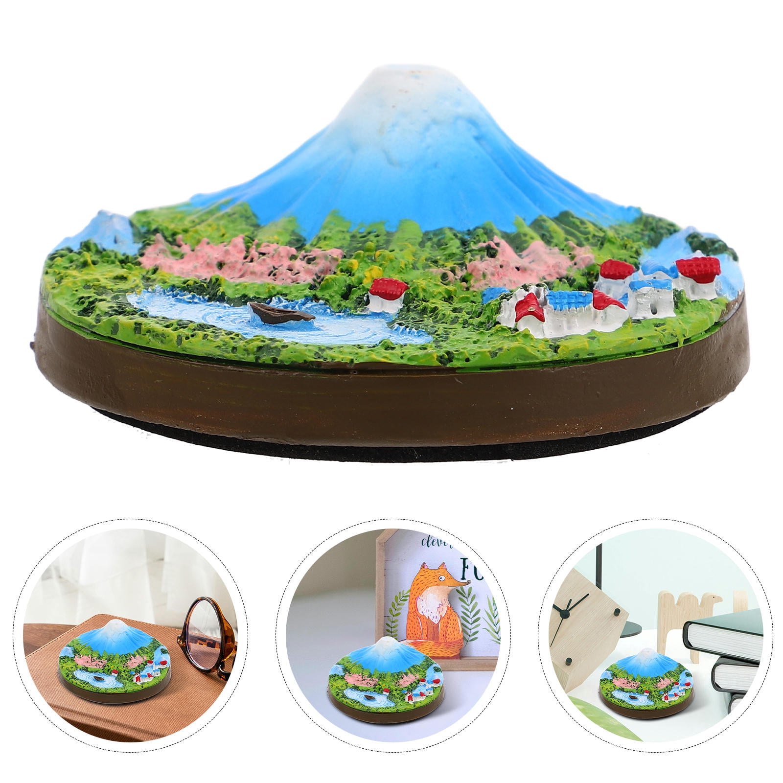 WHAMVOX Japanese Style Miniature Mount Fuji Sculpture Hand-Painted ...