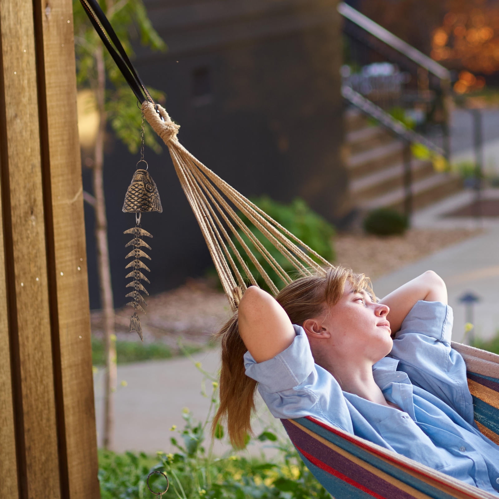 WHAMVOX Japanese Wind Chime Vintage Metal Fish Bone Wind Chime Pendant ...