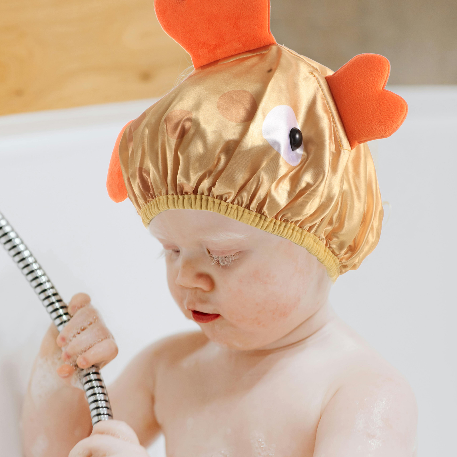 WHAMVOX Kids Bonnet Baby Shower Cap With 3d Fish Design Elastic Child ...