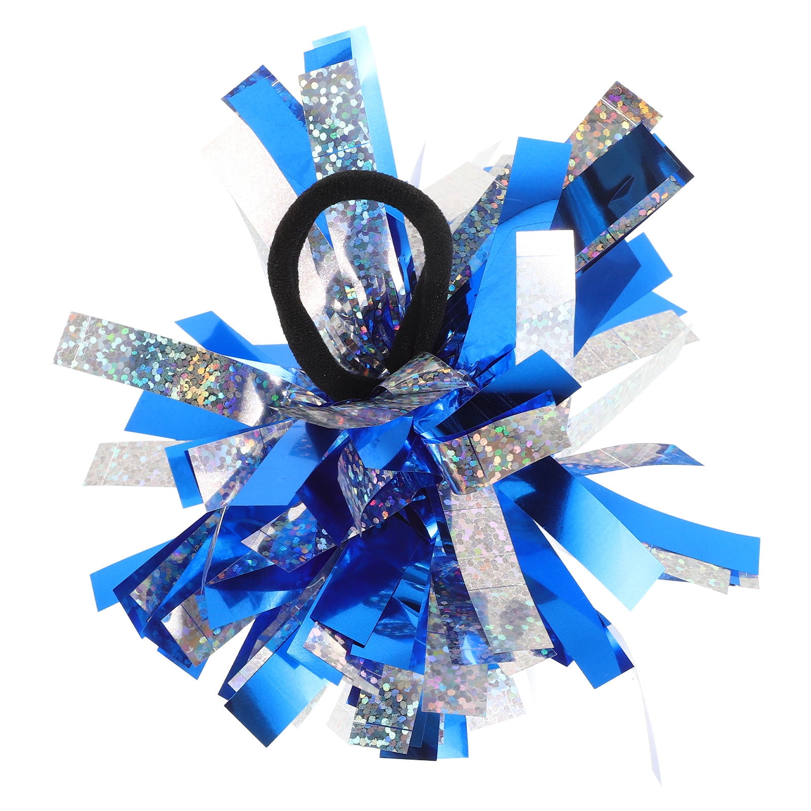 WHAMVOX Kids Performance Pom Poms Hair Ties Wrist Flowers Blue And Silver Pom Poms For ...