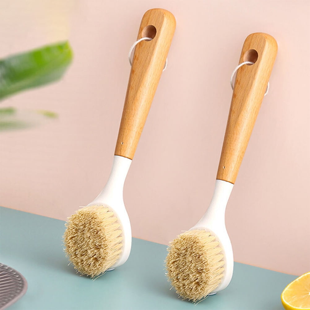 WHAMVOX Kitchen Brush with Long Handle for Cleaning Bowls Pots and ...