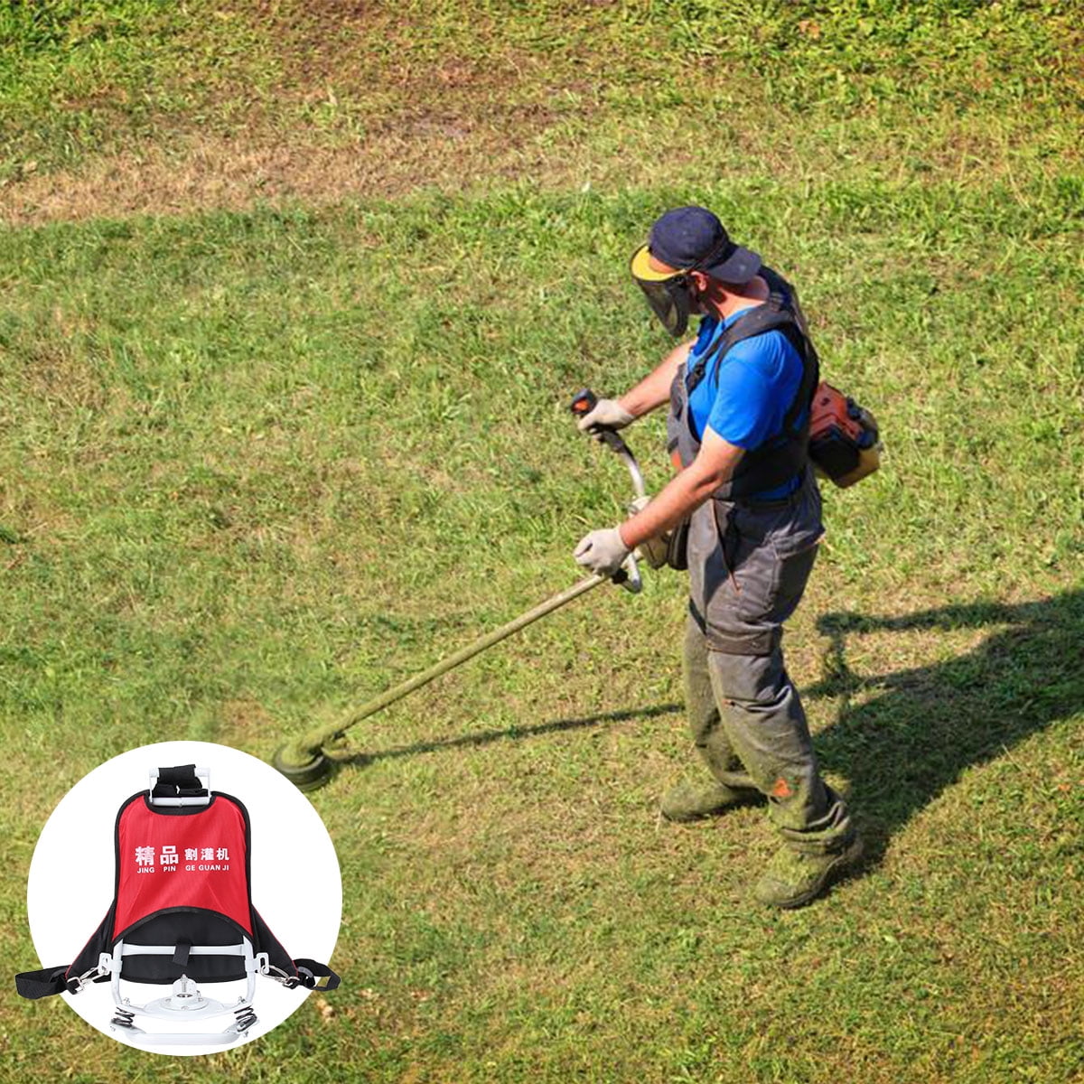 WHAMVOX Knapsack Lawn Mower Brush Cutter Weeding Weeder Mower Back ...