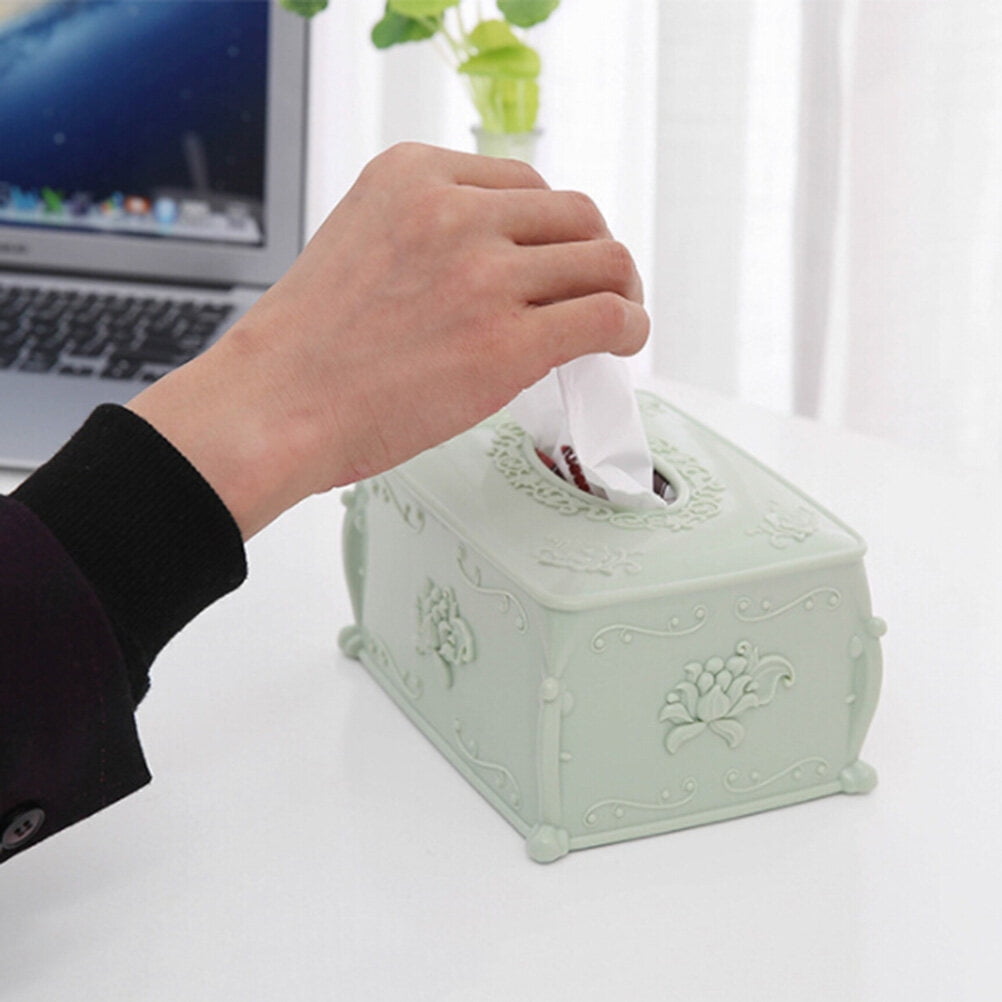 WHAMVOX Lace Tissue Box Easy Change Tissue .20X12.40X9.70CM Green ...