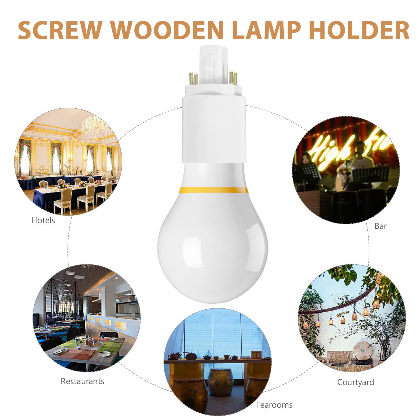 WHAMVOX White Plastic Light Bulb Adapter Socket Converter for Bulb with ...