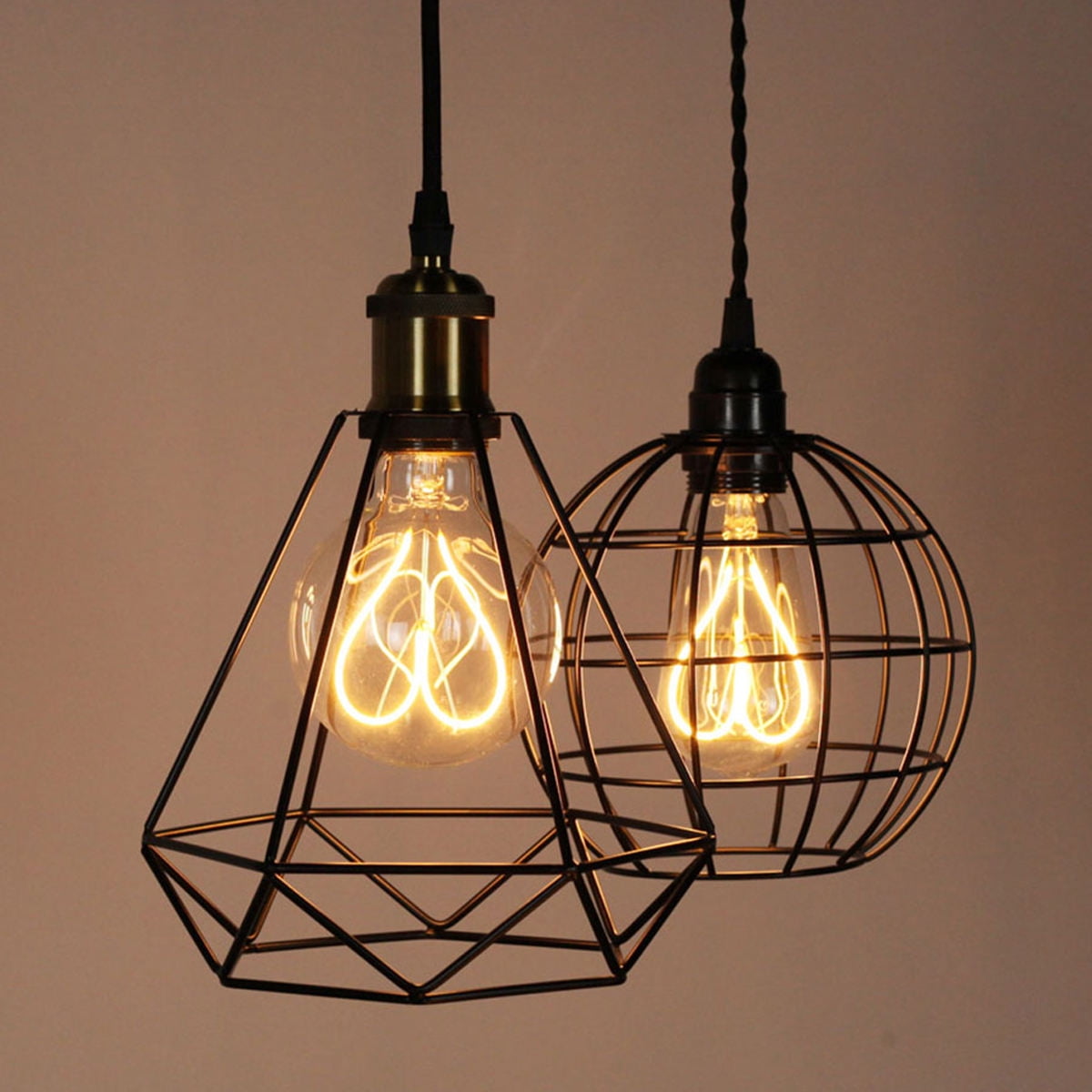 WHAMVOX Lampshades Ceiling Cage Wrought Iron Bird Industrial Vintage ...