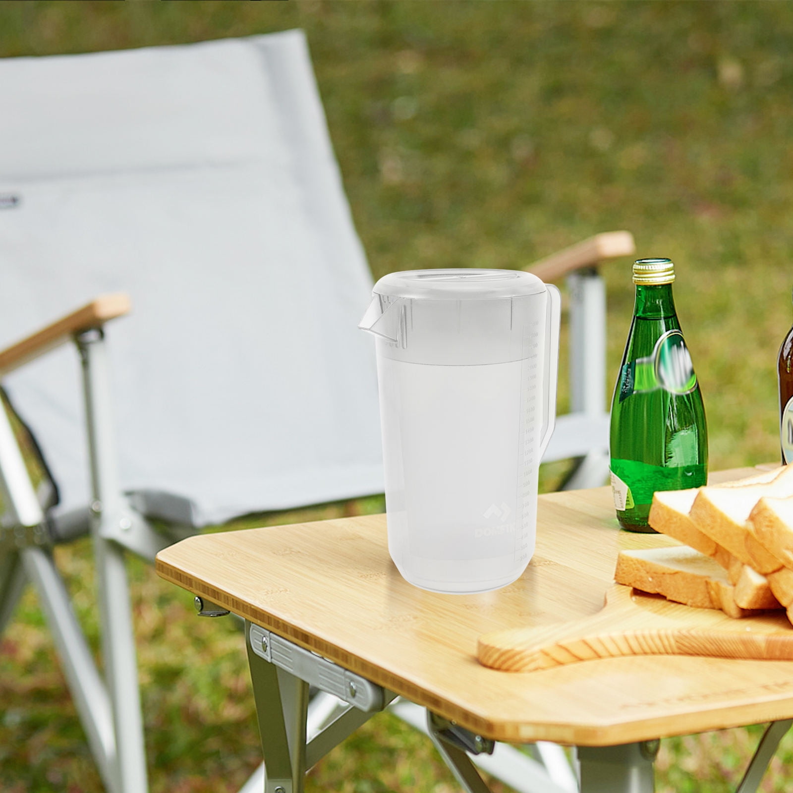 WHAMVOX Large Capacity Plastic Water Pitcher with Lid Measuring Jug for ...