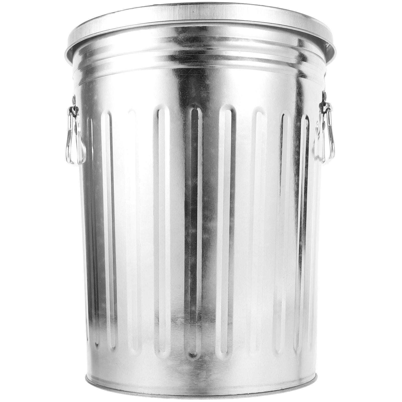 WHAMVOX Large Galvanized Garbage Can Outdoor Bin Metal Trash Office ...