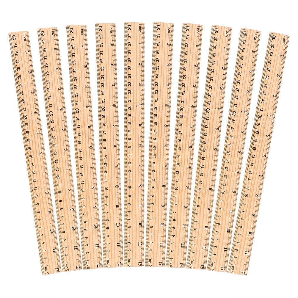 WHAMVOX Large L Shaped Wooden Ruler Set of 36 Plastic 12 Inch and 30 ...