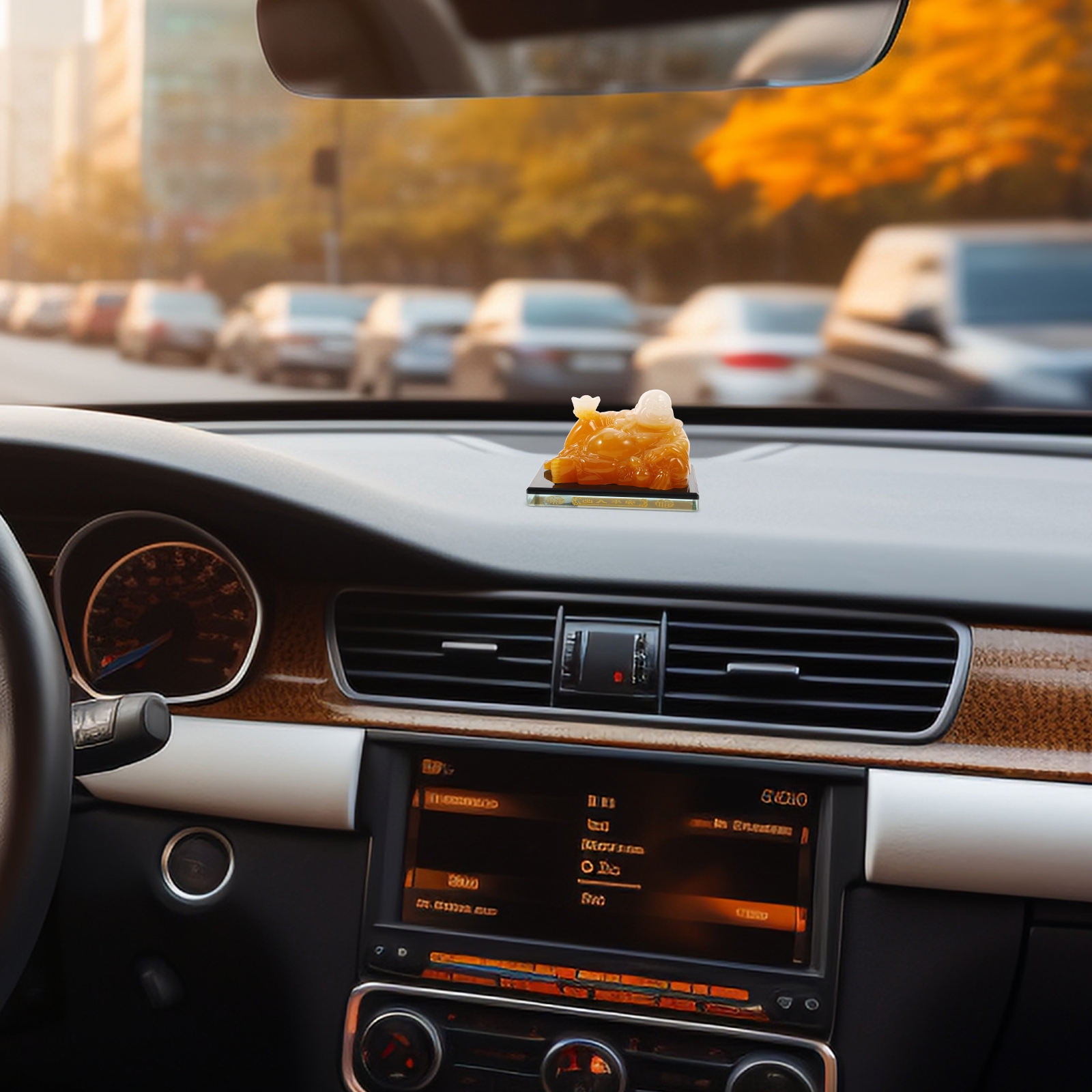 WHAMVOX Large Laughing Buddha Car Dashboard Decor - Feng Shui Laughing ...