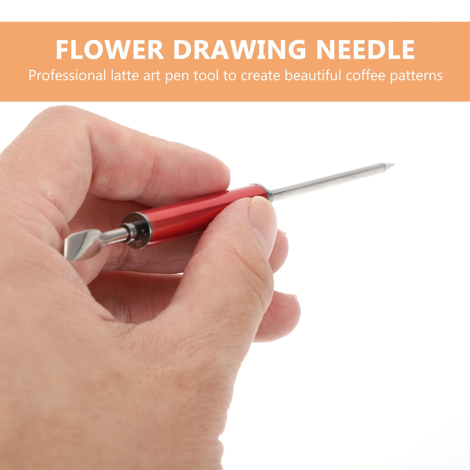 WHAMVOX Latte Art Pen for Coffee Made of Stainless Steel Red Color ...