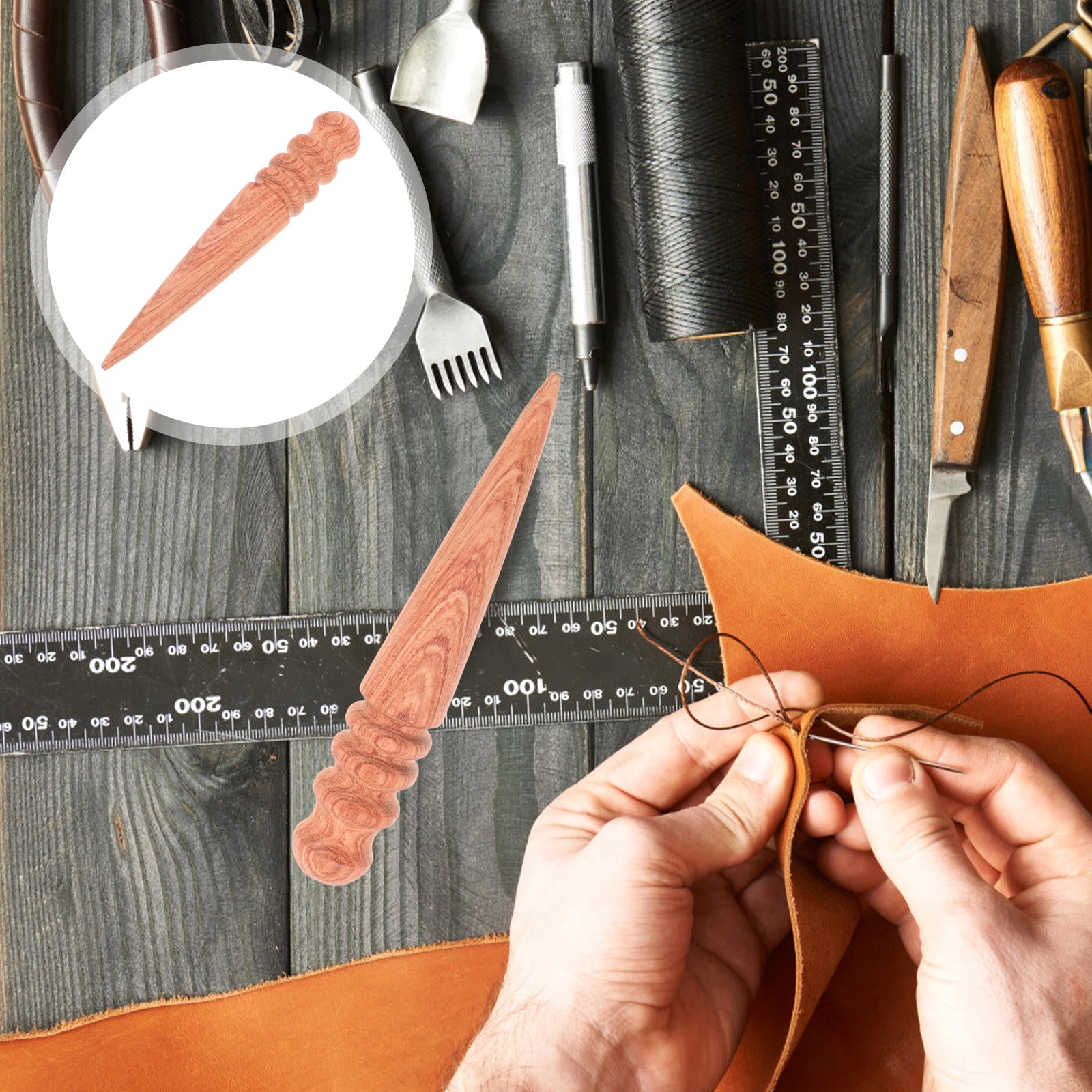 HEANUJJ Industrial Burnishing Tool Red Sandalwood 1Pack For Leather ...