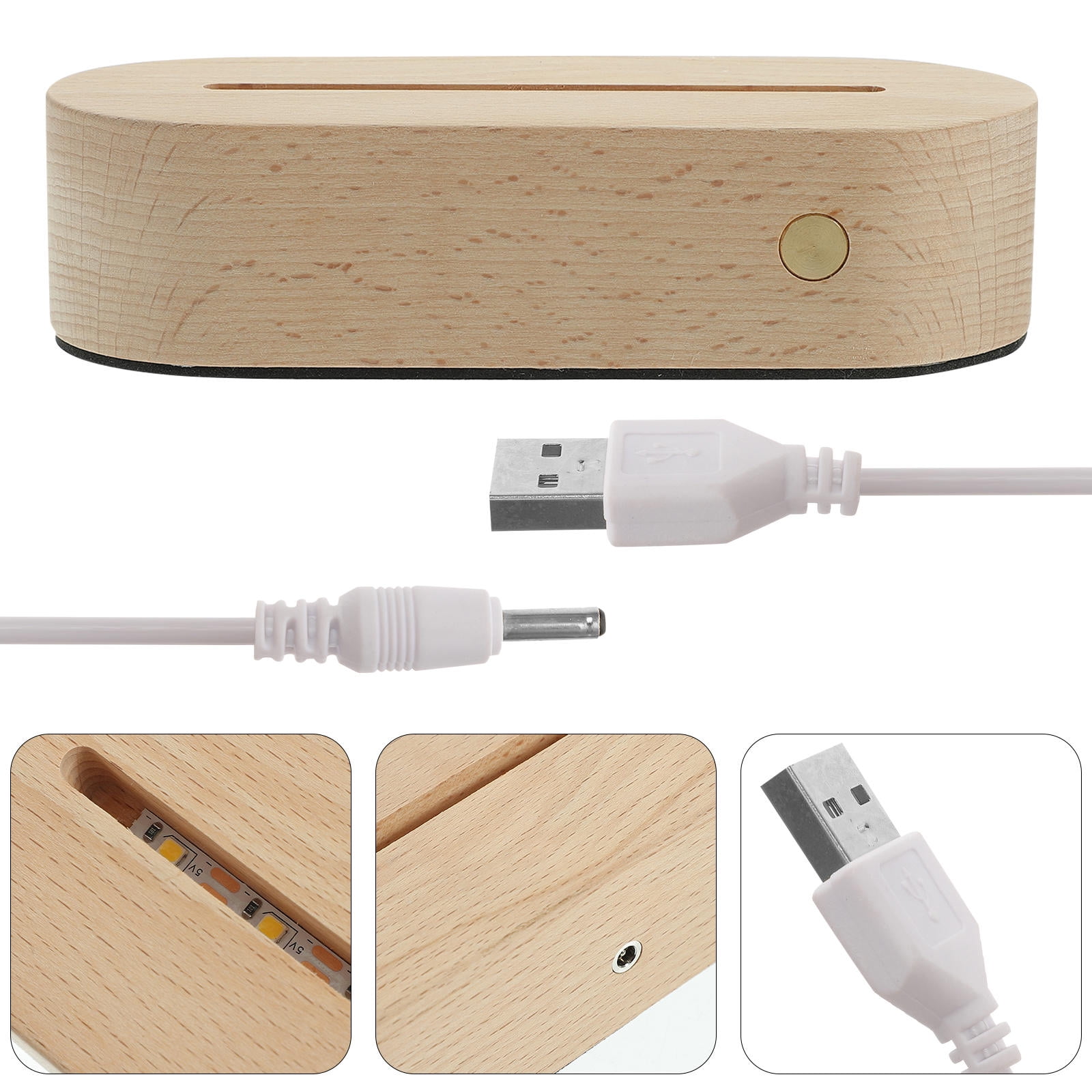 WHAMVOX Light Display Base Wooden LED Display Base LED Display Stand ...