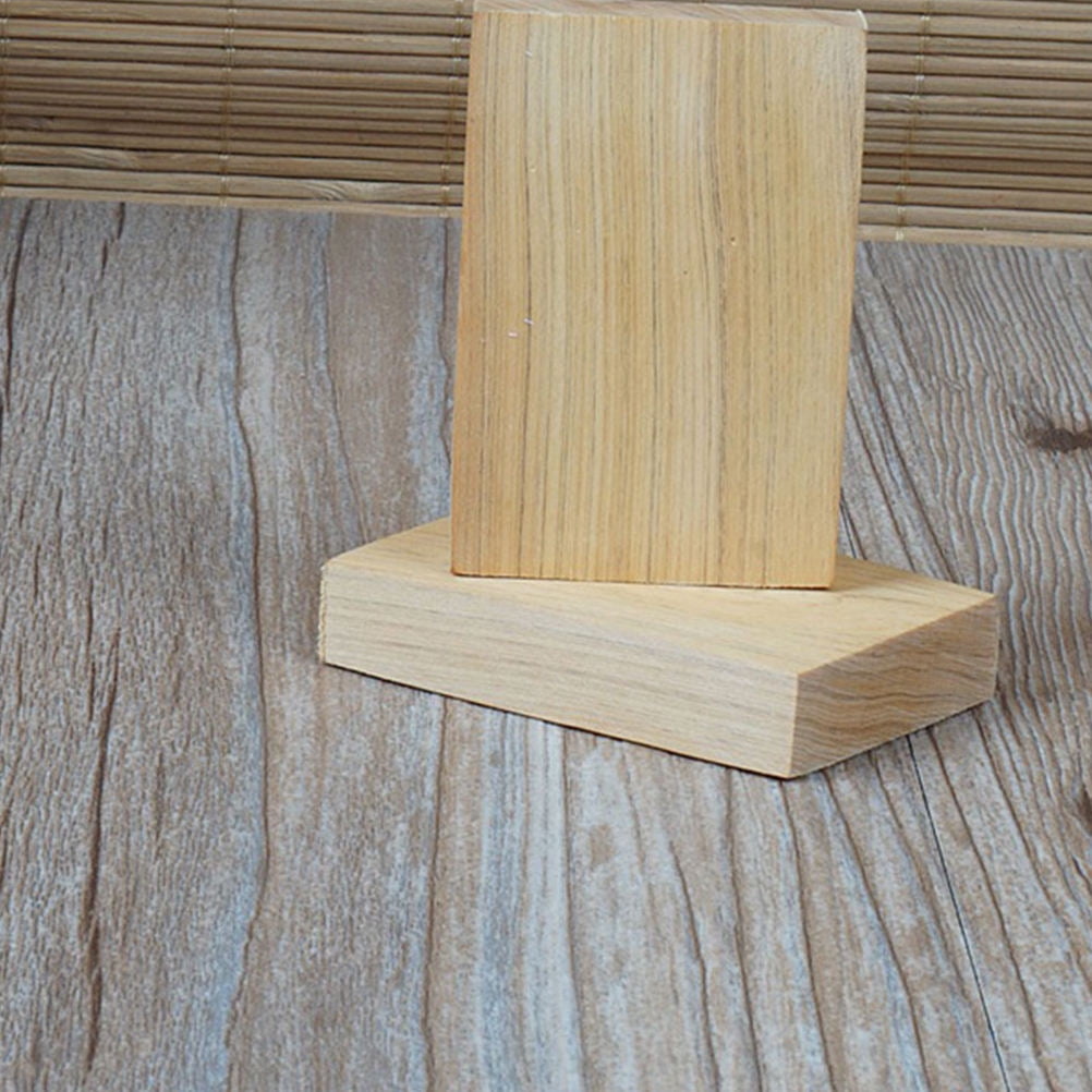 WHAMVOX Light Yellow Craft Wood Blocks for DIY Use Smooth Surface Safe ...
