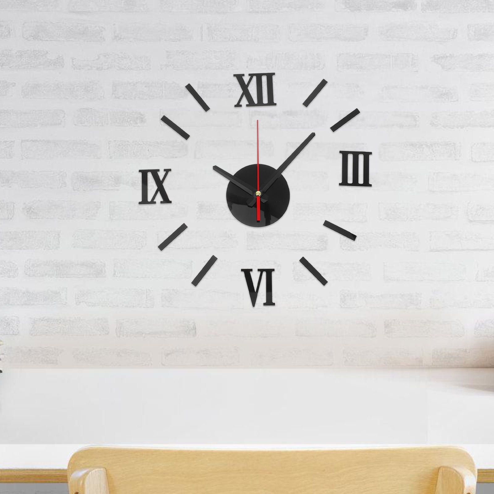 WHAMVOX Living Room Decor Acrylic Wall Clock Adhesive Modern Art Office ...