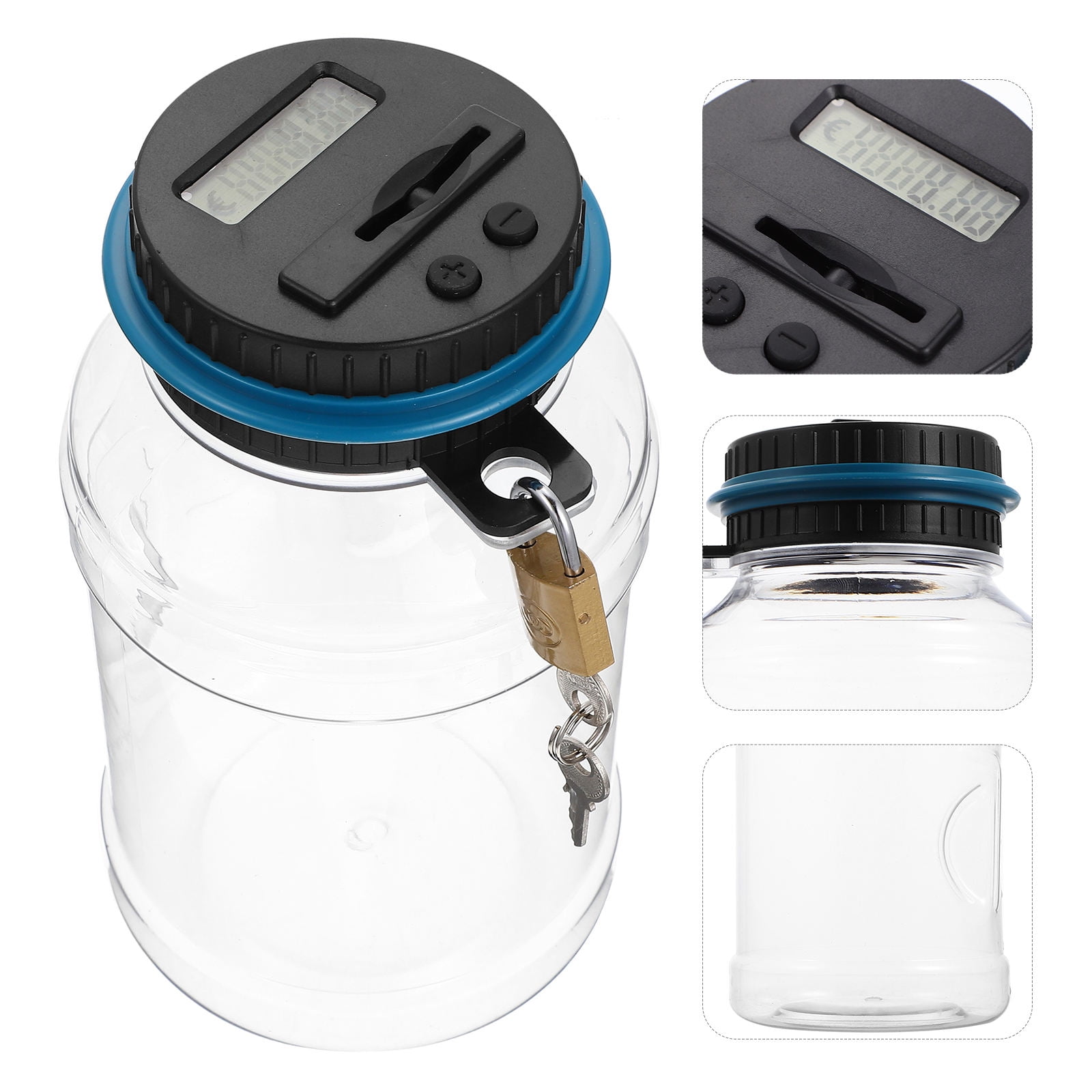 WHAMVOX Lock Adult Piggy Bank Bucket Shaped Money Box 20.5X11X11CM ...