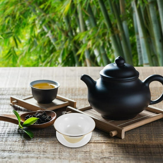 WHAMVOX Loose Tea Strainer Coffee Steeper Filter Ceremony Utensil White ...