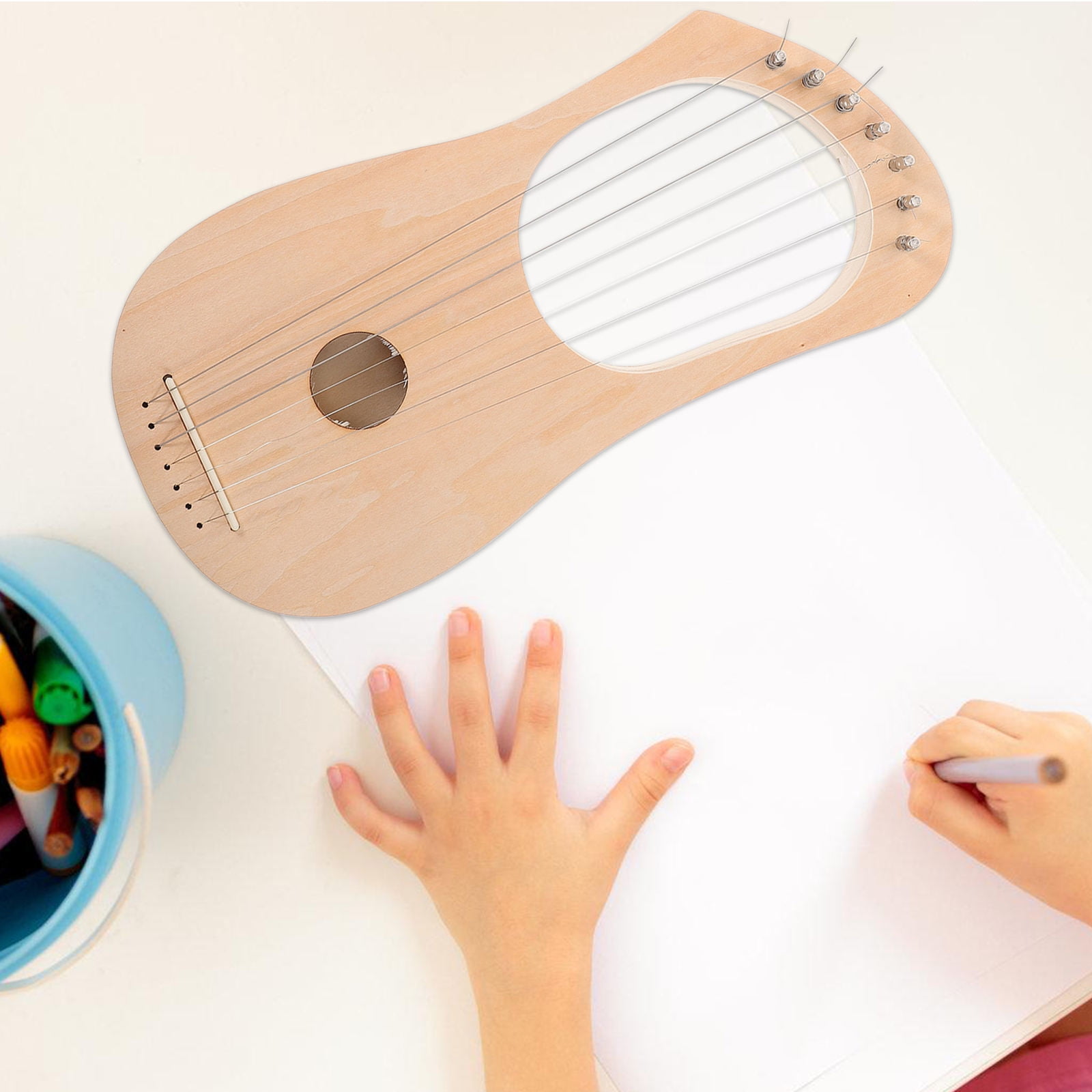 WHAMVOX Lyre Harp Craft Kit with 7 Strings DIY Wooden Instrument Manual ...