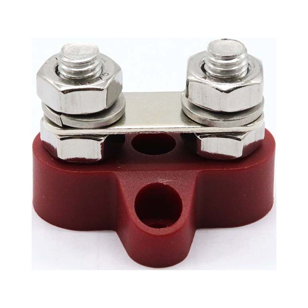 WHAMVOX M8 48V Dual Terminal Stud Power Distribution Block in Red for ...