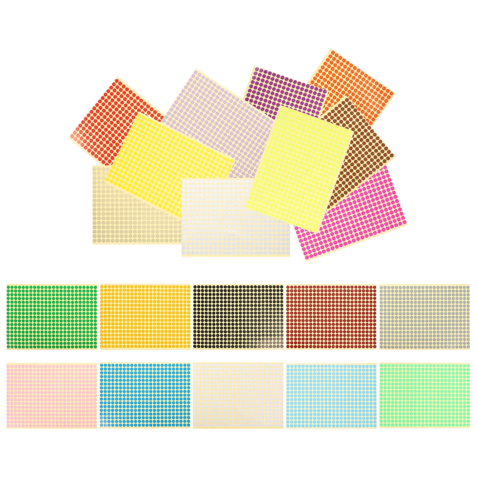 WHAMVOX MLINS 20 Sheets Colored Circle Stickers Dot Labels Round ...
