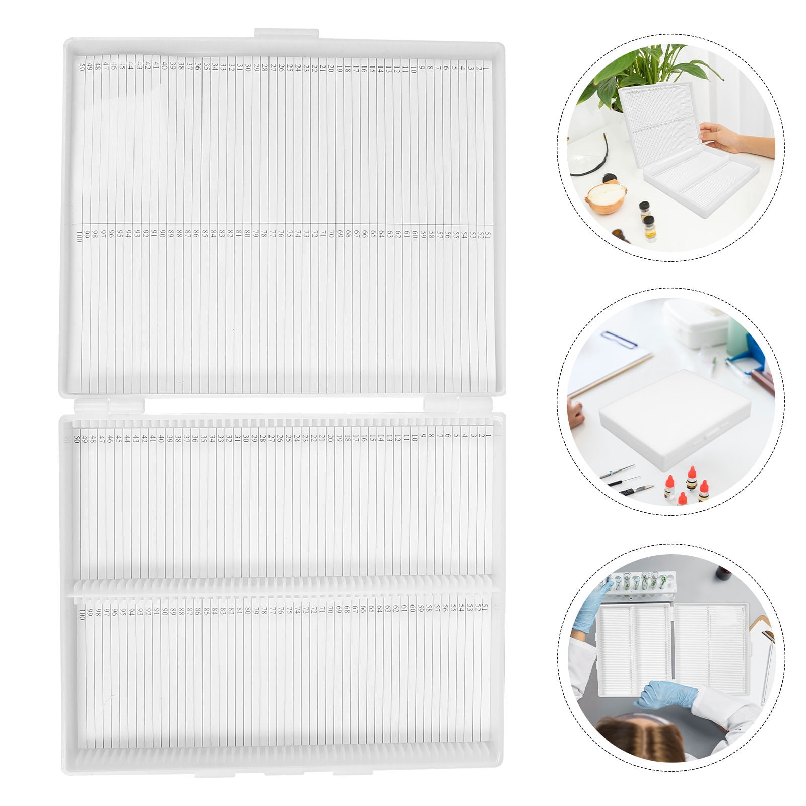 WHAMVOX MLINS Plastic Microscope Slide Boxes 1 Set Slide Storage Box ...