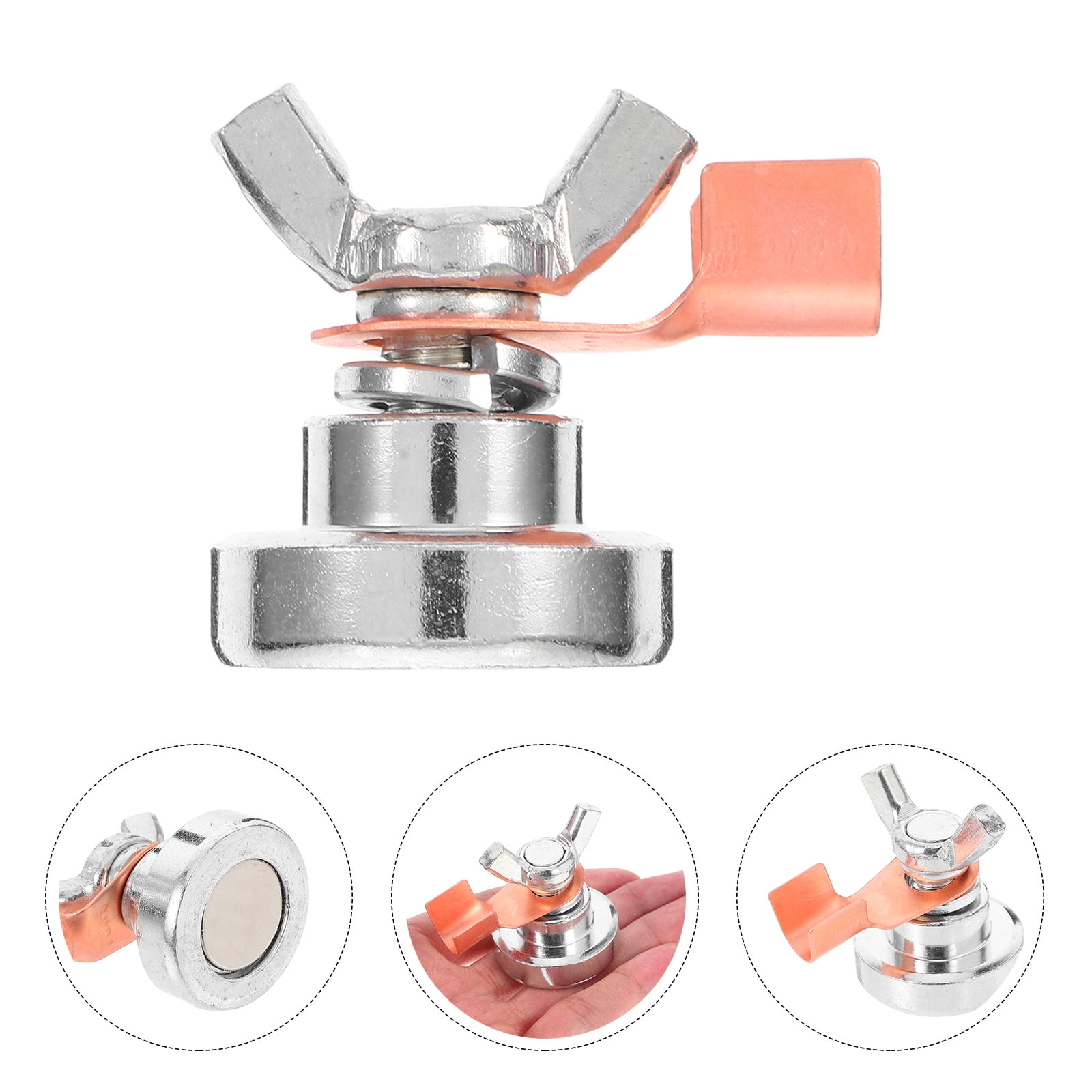 WHAMVOX Magnetic Welding Support Ground Clamp Grounding Wire Silver ...