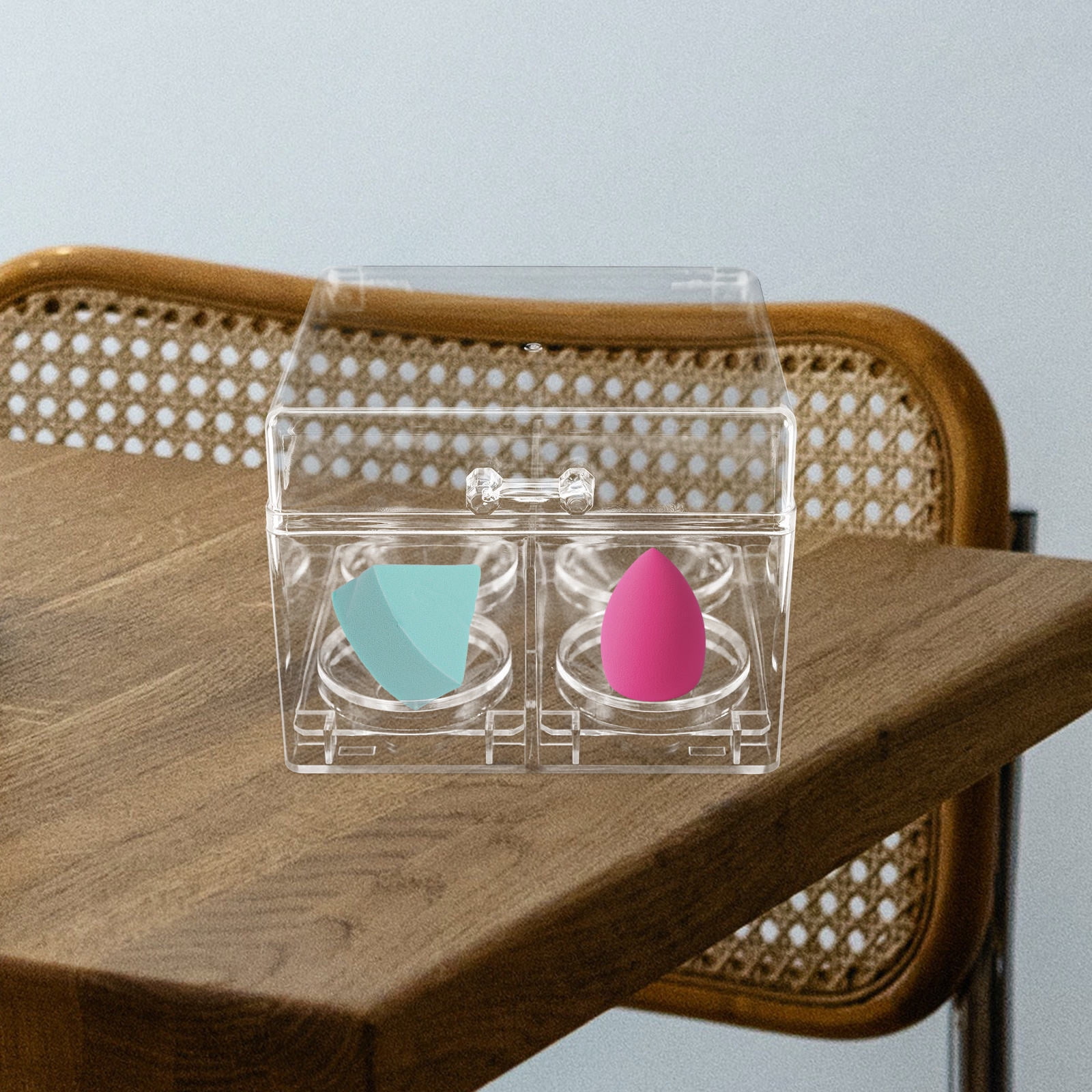 WHAMVOX Makeup Sponge Egg Case Sponges Beauty Storage Box Compact ...