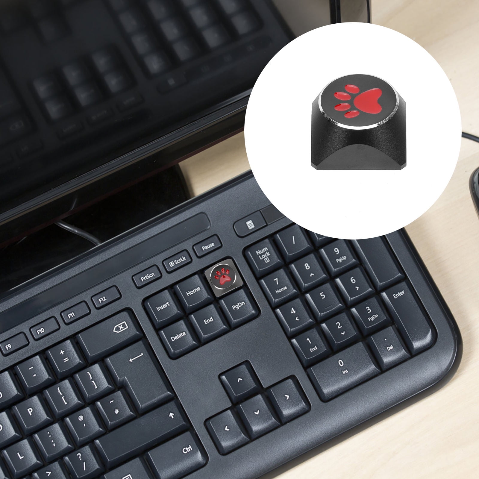 WHAMVOX Mechanical Keyboard Keycap for Game Players Tactile Cute Black ...