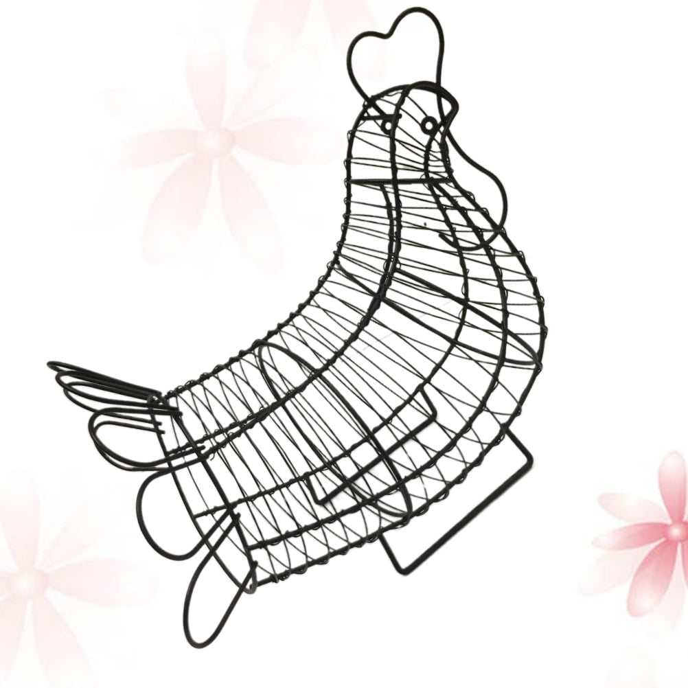 WHAMVOX Mesh Chicken Wire Shelf Wrought Iron Egg Basket Visible Frame ...