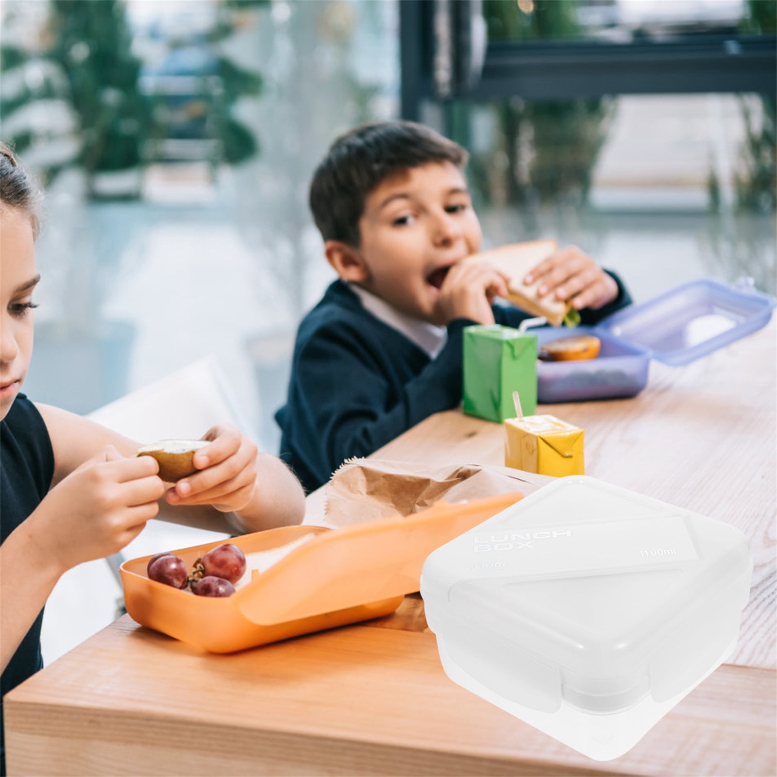 WHAMVOX Microwavable Plastic Lunch Box with Tight Sealing and Sturdy PP ...