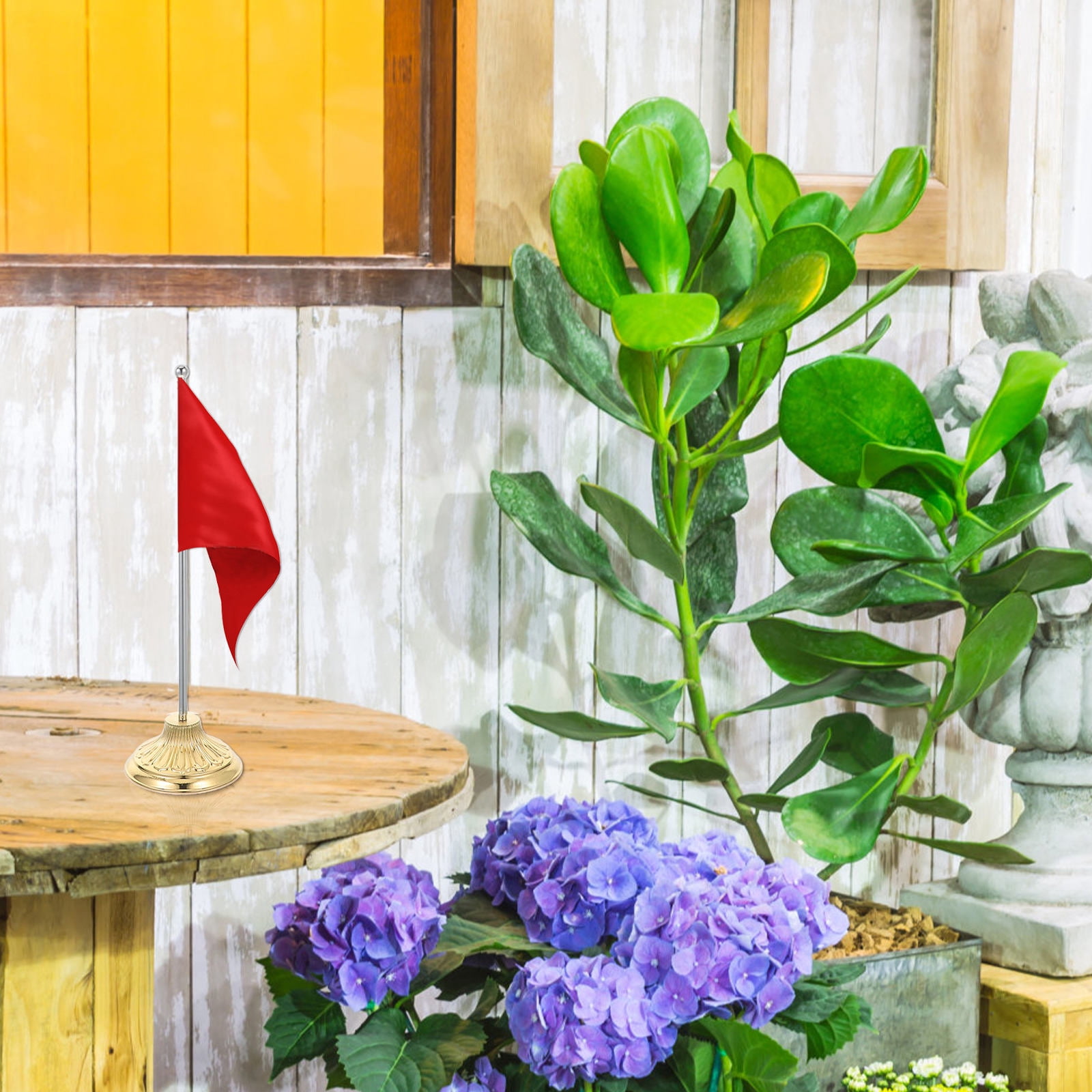WHAMVOX Mini Flag Stand Desk Flag Stand Flag Pole Holder Alloy Flag ...