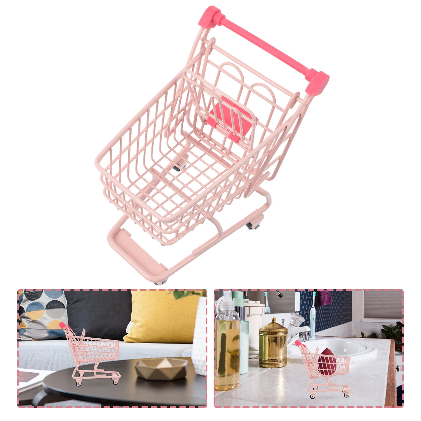 WHAMVOX Mini Shopping Cart Trolleys Toys Carts for Groceries Child Pink ...