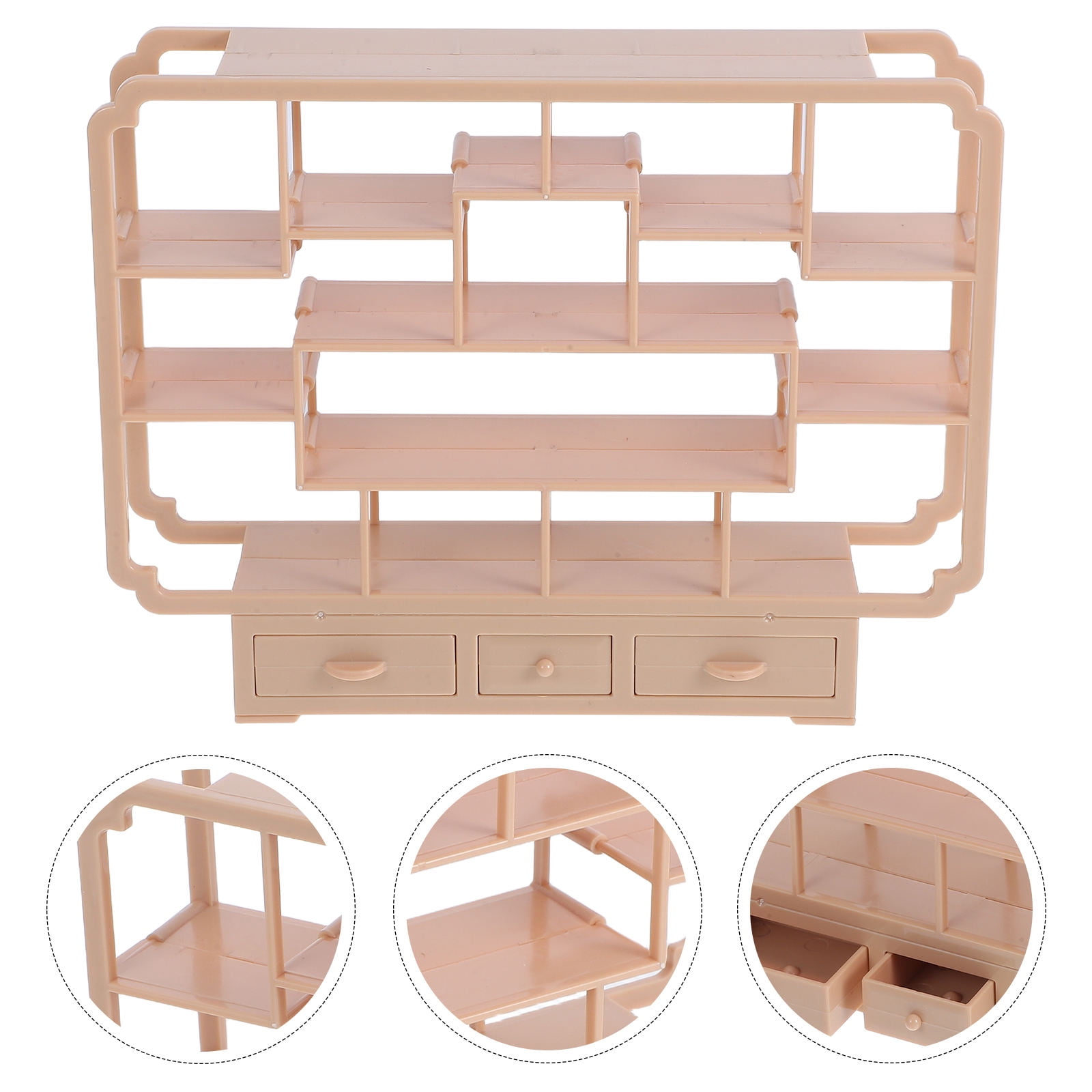 WHAMVOX Miniature Dollhouse Plastic Display Shelf Mini Furniture For ...