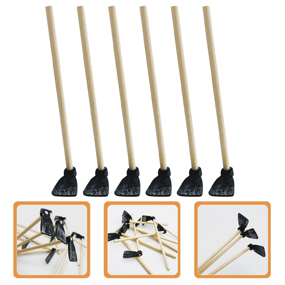 WHAMVOX Miniature Garden Tools Multi 6Pcs 4.3x1In Wooden Resin ...