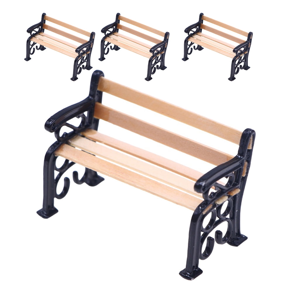 WHAMVOX Miniature Park Bench Set Precise 1:12 Scale for Doll House ...