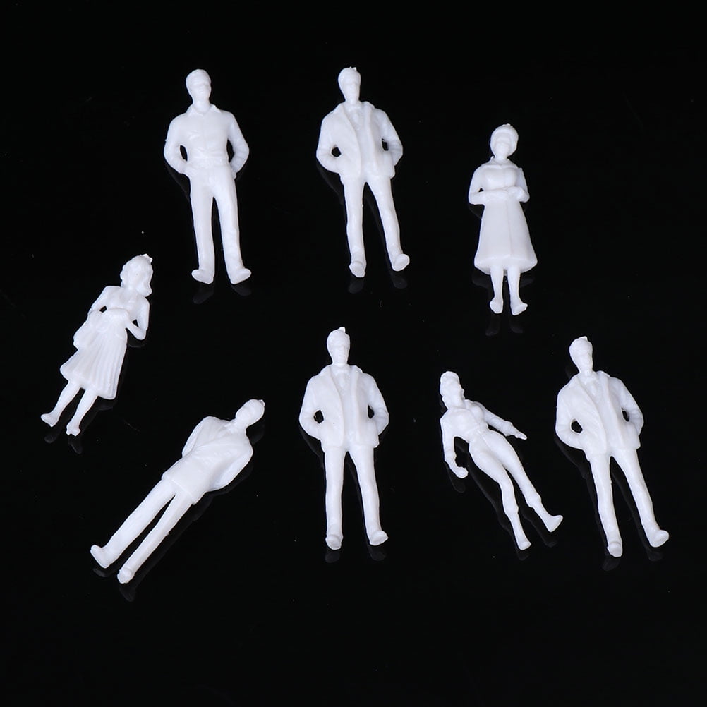 WHAMVOX Miniature People Figurines Set 50Pcs White For Model Train Set ...