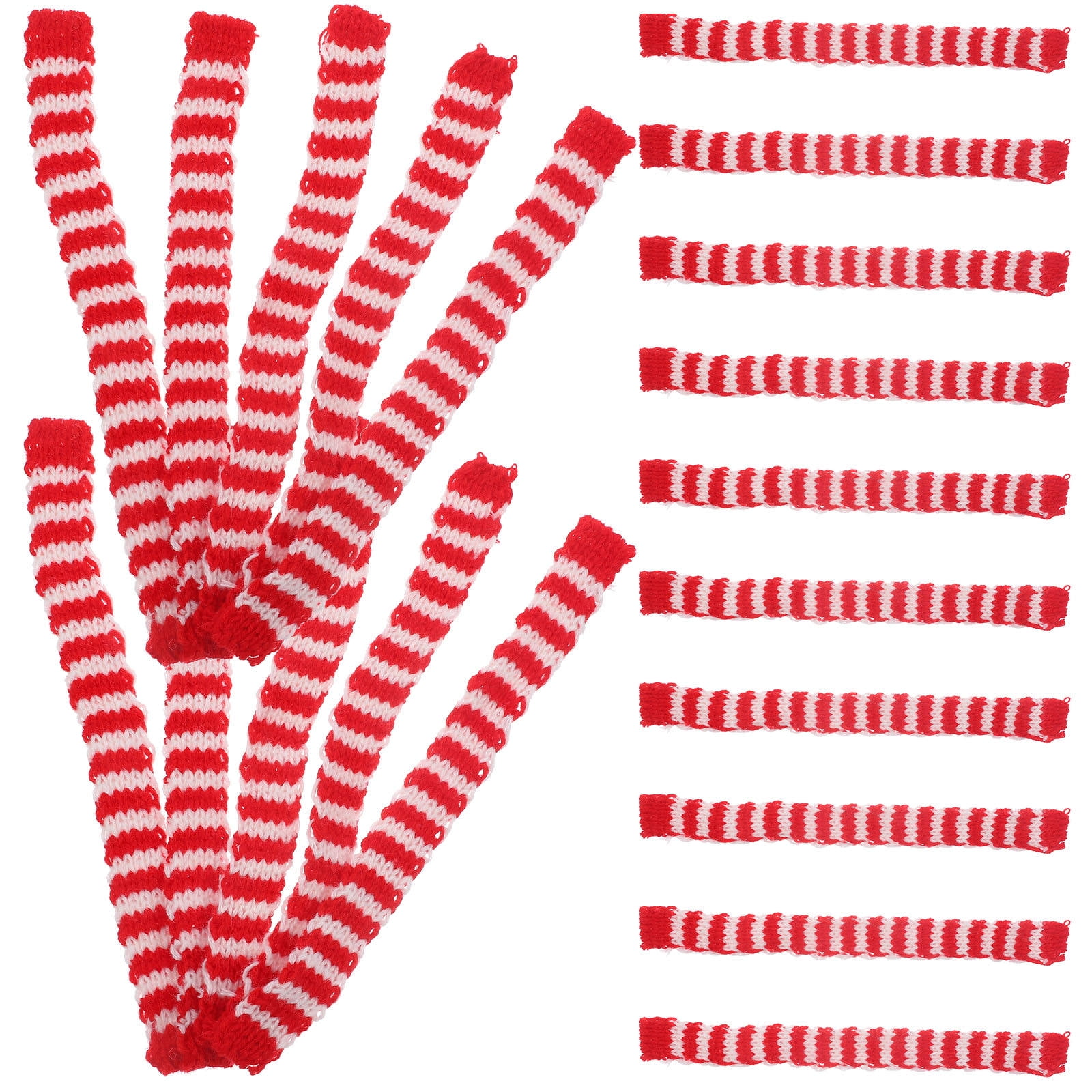 WHAMVOX Miniature Scarf for Crafts 20Set Red and Green Yarn Rectangular ...