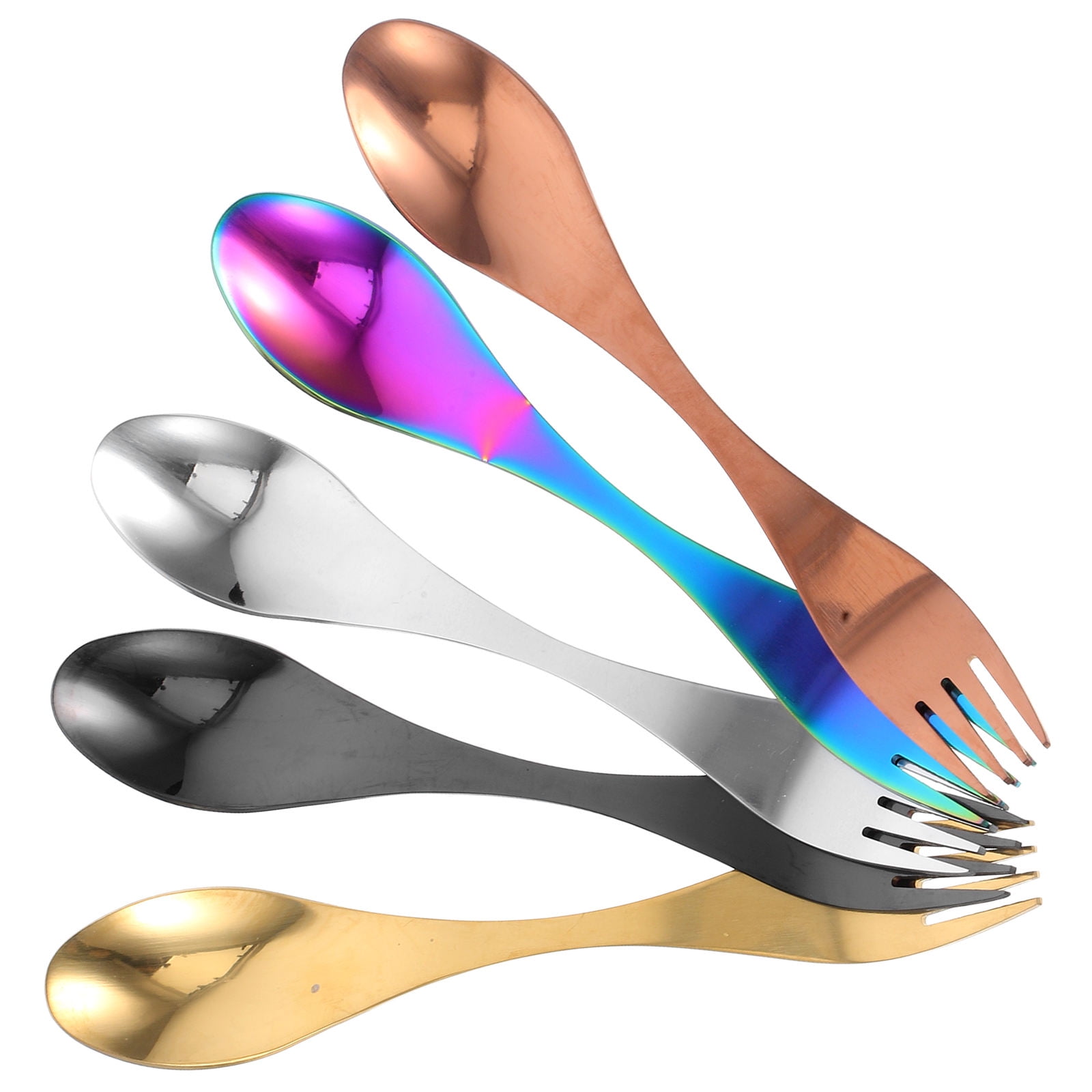 WHAMVOX Modern 2 in 1 Stainless Steel Spork for Eating with Ergonomic ...