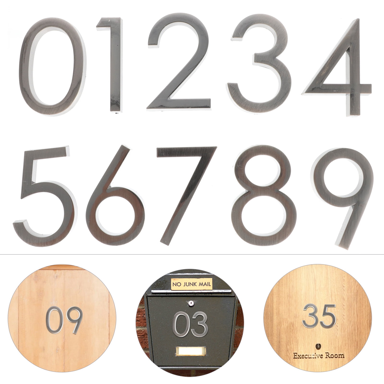 WHAMVOX Modern 3D House Number Signboard Made of Resin with Arc Design ...