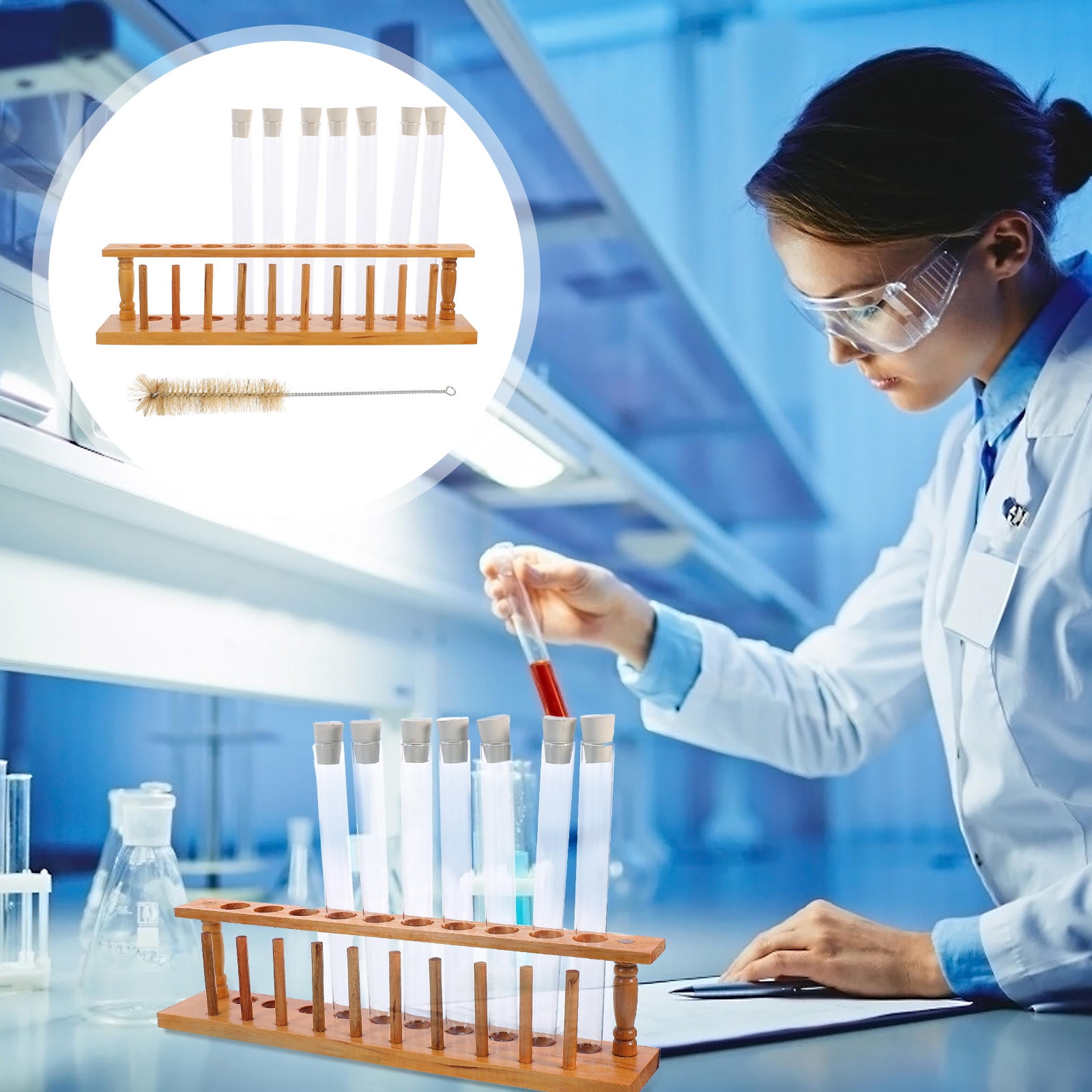 WHAMVOX Modern Test Tube Rack Holder Tubes with Stopper Storage ...