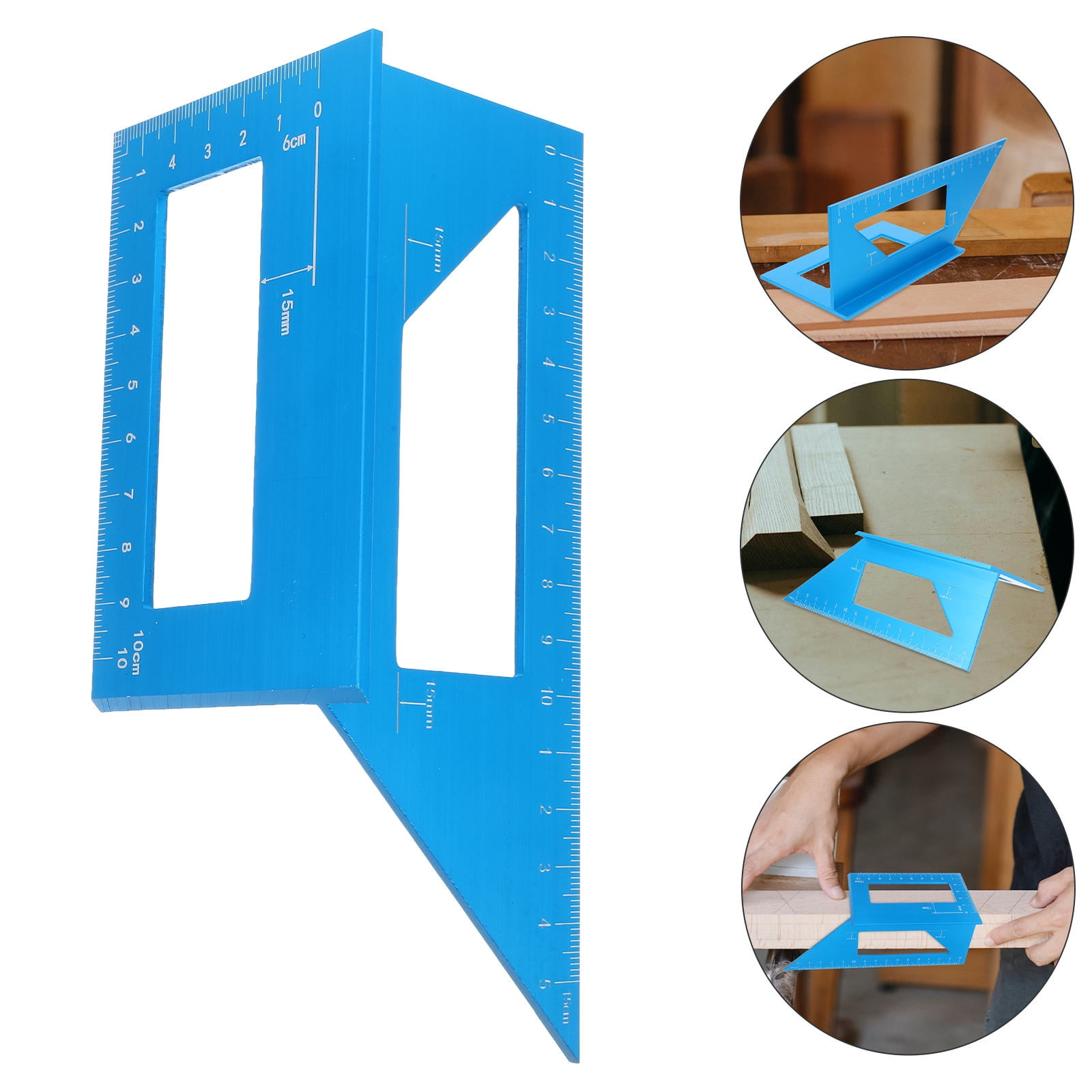 WHAMVOX Multi Angle Ruler Triangle Scriber Square Carpenter Ruler 45/90 ...