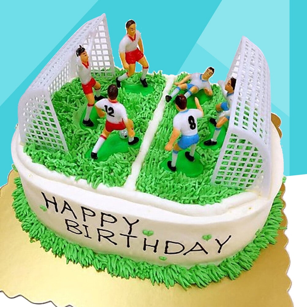 WHAMVOX Multi Color Football Cake Topper Set for Birthday or Soccer ...