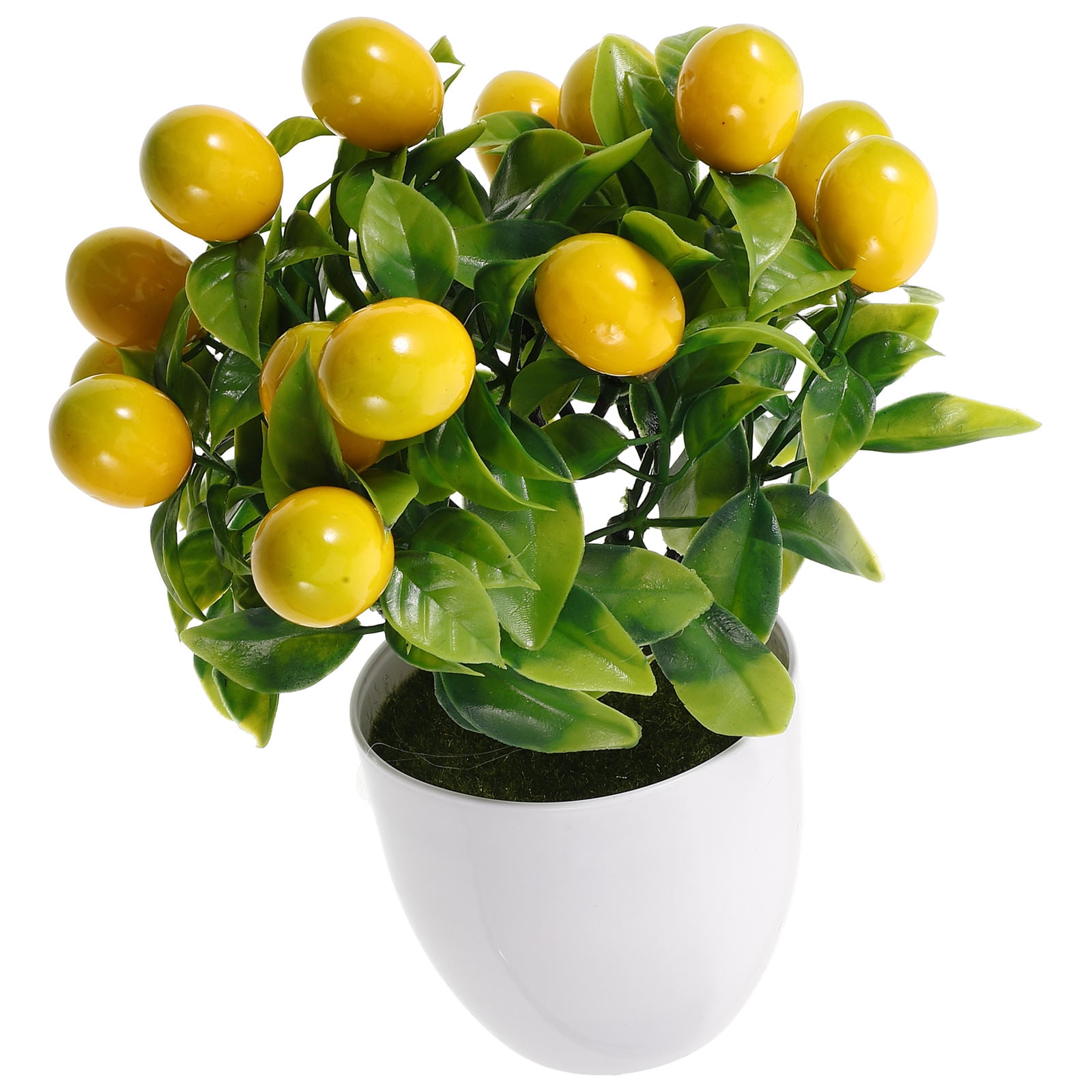 WHAMVOX Multi Color Plastic Fake Lemon Tree Bonsai for Decor Realistic ...