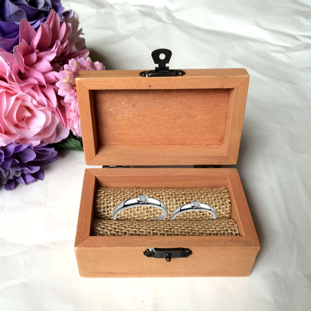 WHAMVOX Multi Colored Wooden Mr and Mrs Ring Box with Metal Lock for ...