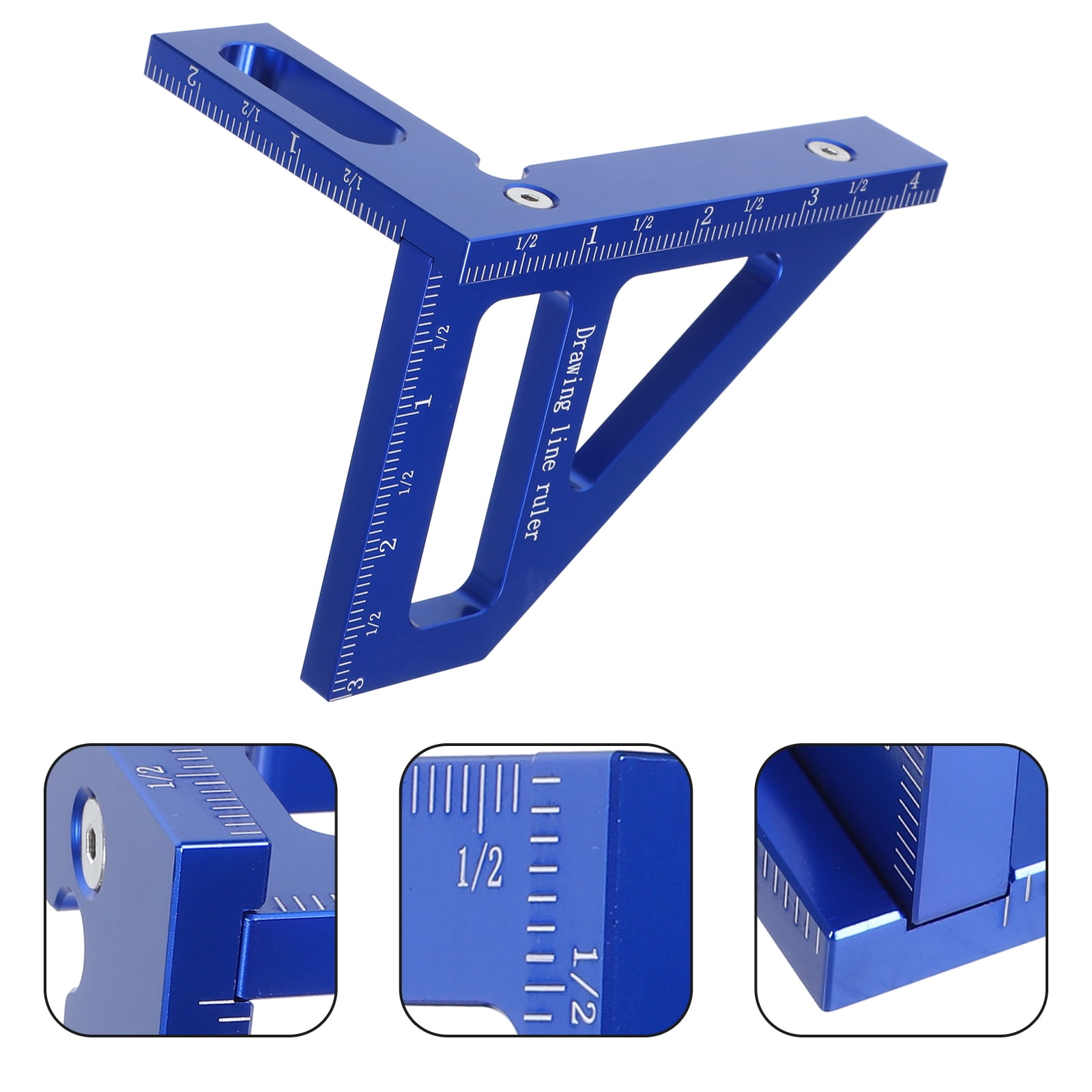 WHAMVOX Multi-angle Measuring Ruler Square Protractor 45/90 Degree ...