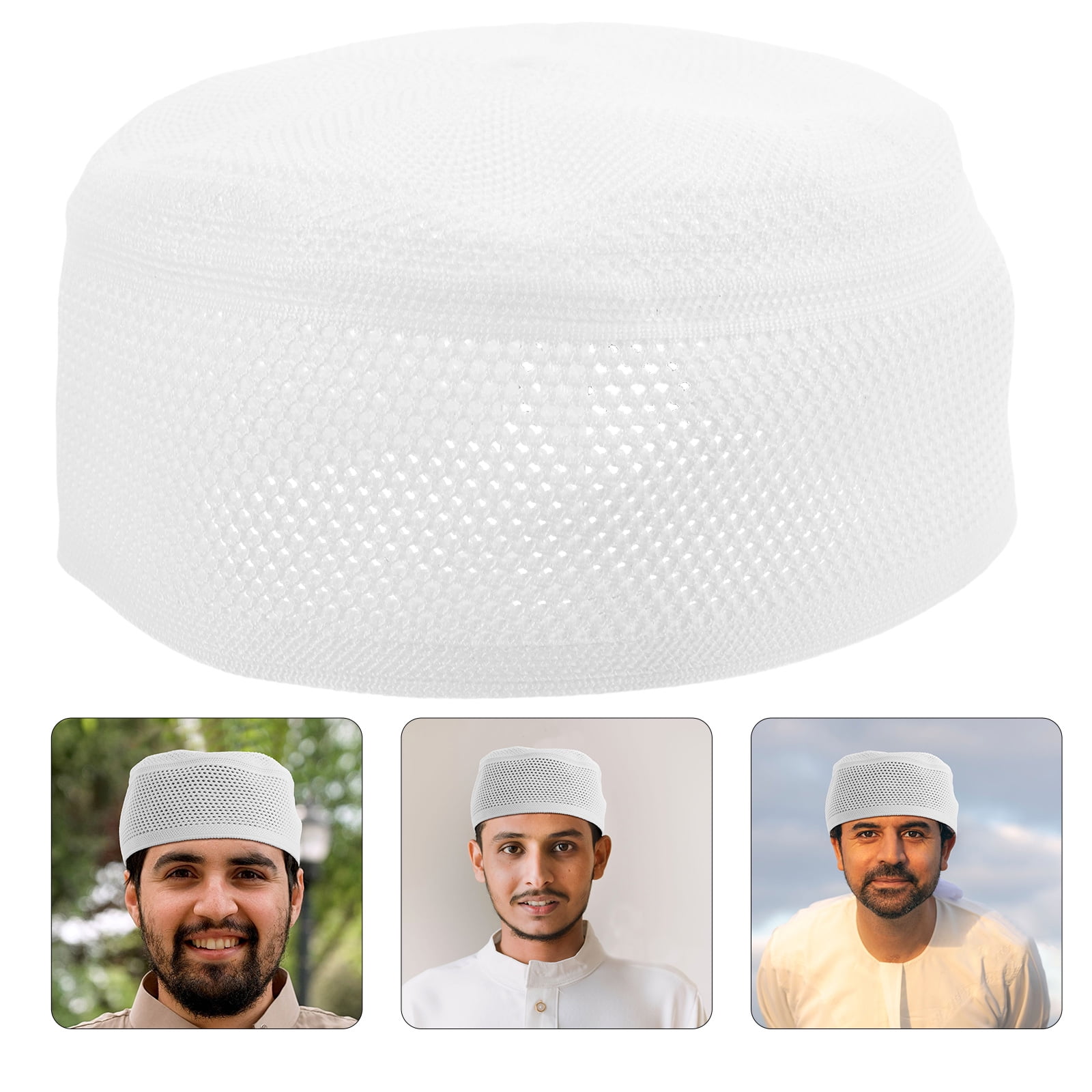 WHAMVOX Muslim Prayer Cap Cotton Islamic Hat Islam Skull Hats Headwear ...