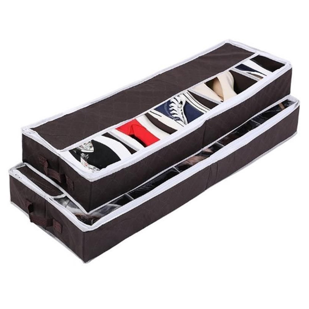 WHAMVOX Non Woven Fabric Shoe Storage Box with Visible Window Dust ...