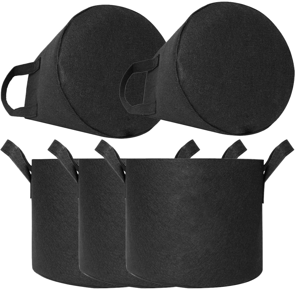 WHAMVOX Non Woven Plant Grow Bags for Home Black 5 Gallon Vegetable ...